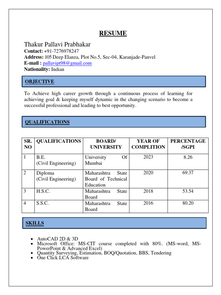 Pallavi Thakur Resume Pdf 2 Pdf 