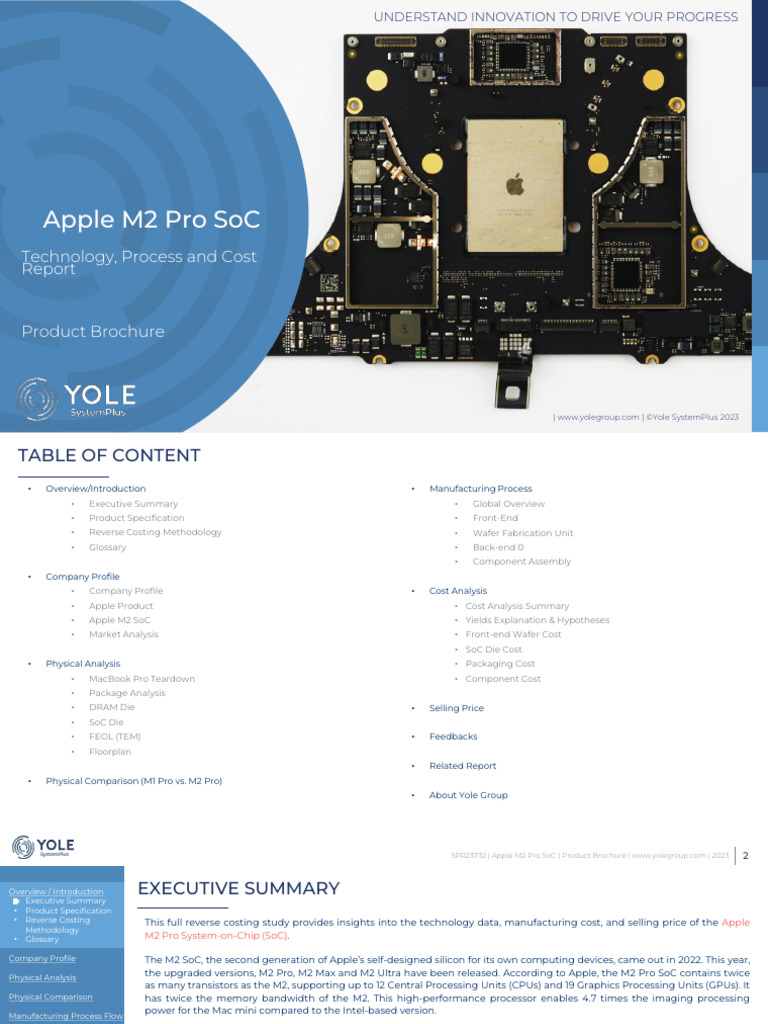 Apple M2 Pro SoC Yole SystemPlus 1691480606 | PDF
