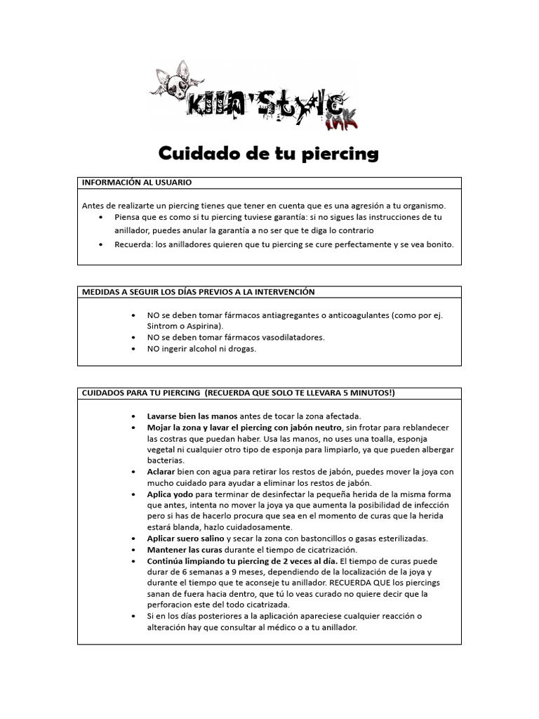 Cuidados Piercing | PDF