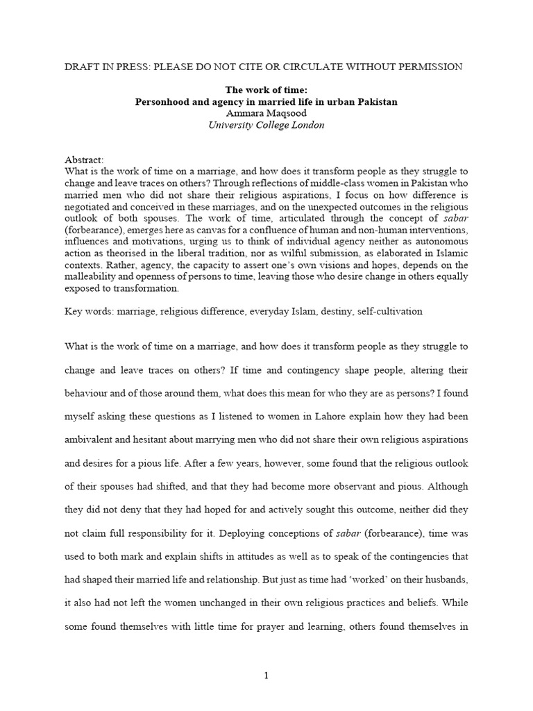 Maqsood The Work of Time | PDF | Marriage | Experience