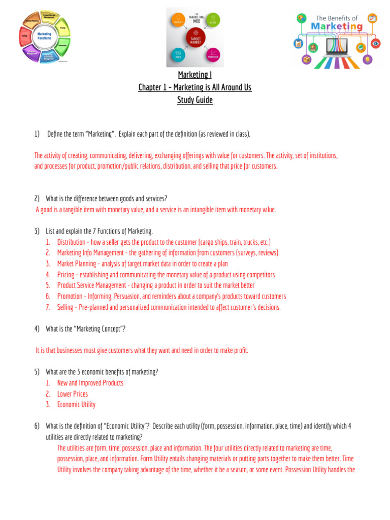 Marketing Fundamentals Study Guide | PDF