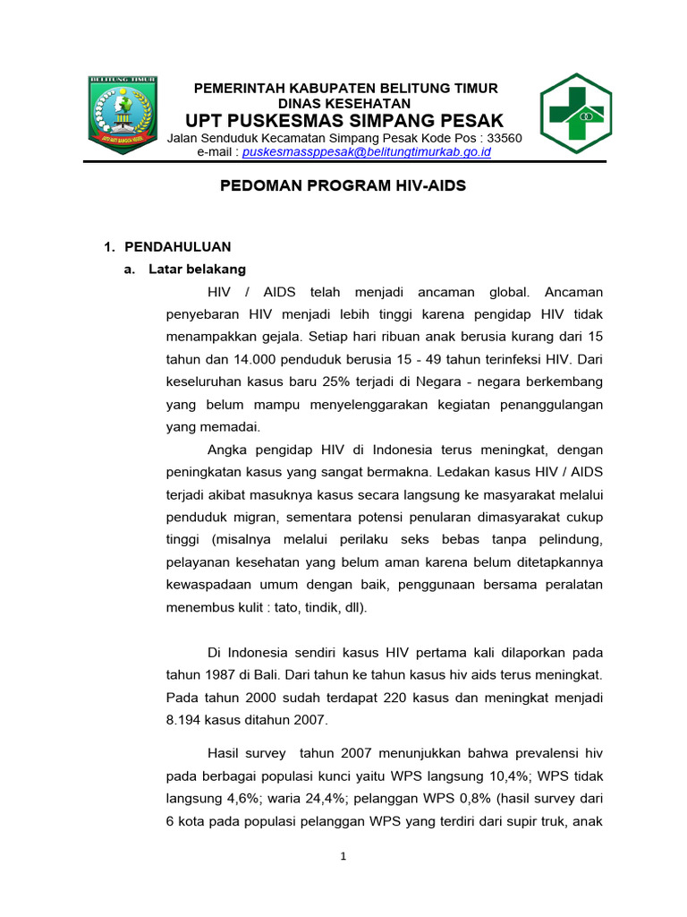 Pedoman Program HIV-AIDS | PDF