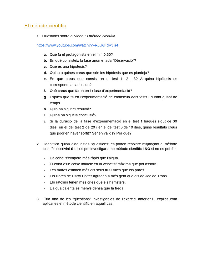 El Mètode Científic | PDF