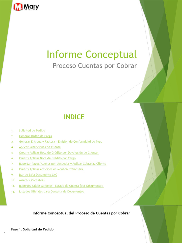 Informe Conceptual Proceso de CXC | PDF | Factura | Crédito
