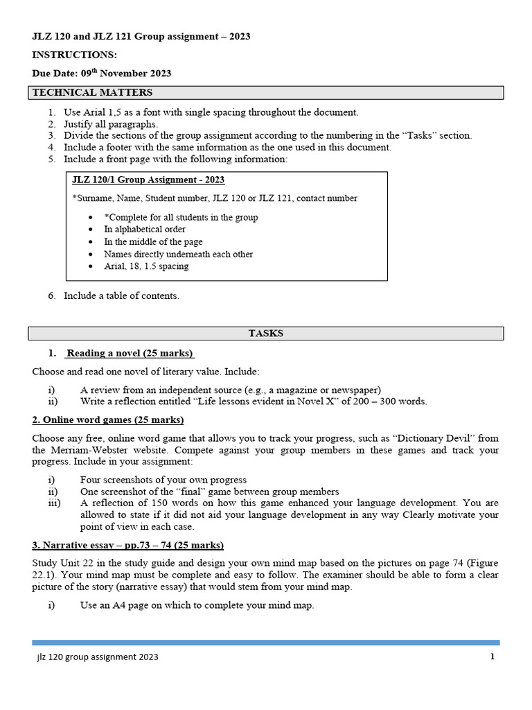 JLZ 120 & 121 Group Assignment 2023 | PDF | Essays | Human Communication
