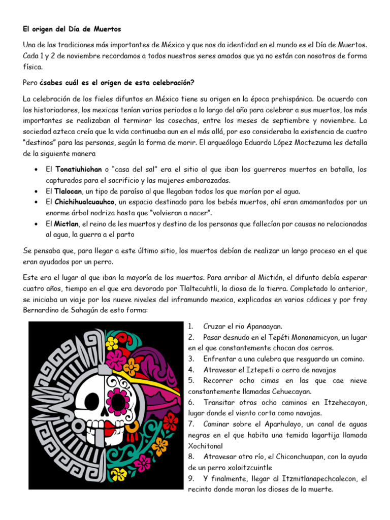 Origen Dia Muertos | PDF | Ciencias sociales | Religión y espiritualidad