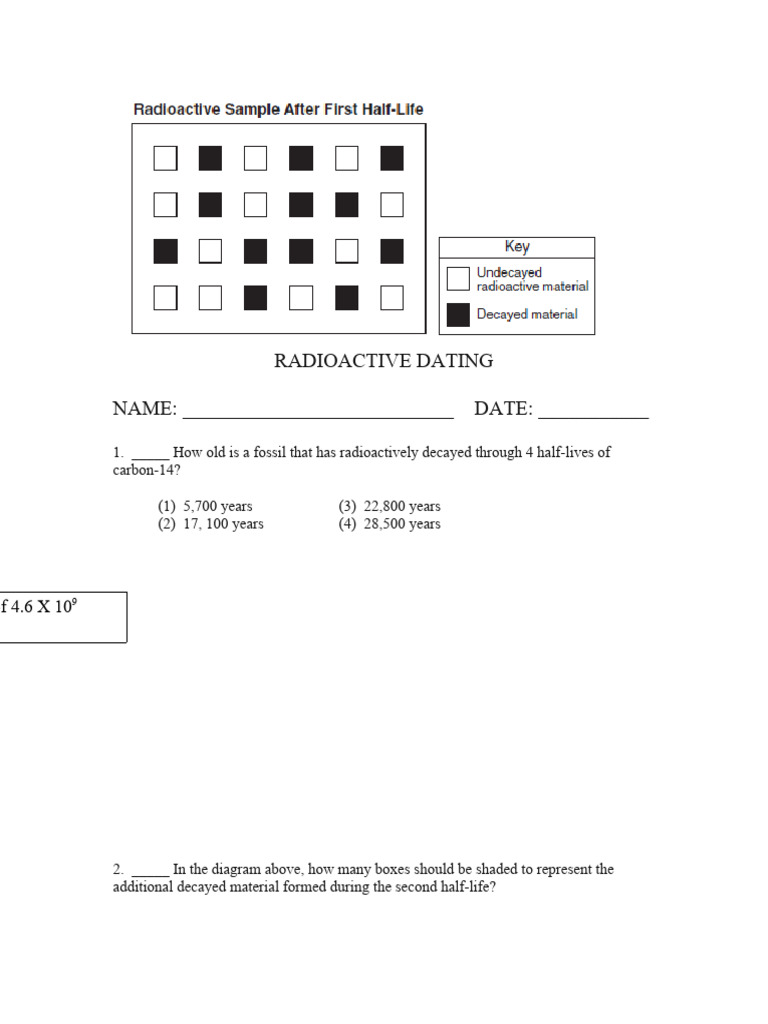 Review Worksheet On Radioactive Dating | PDF