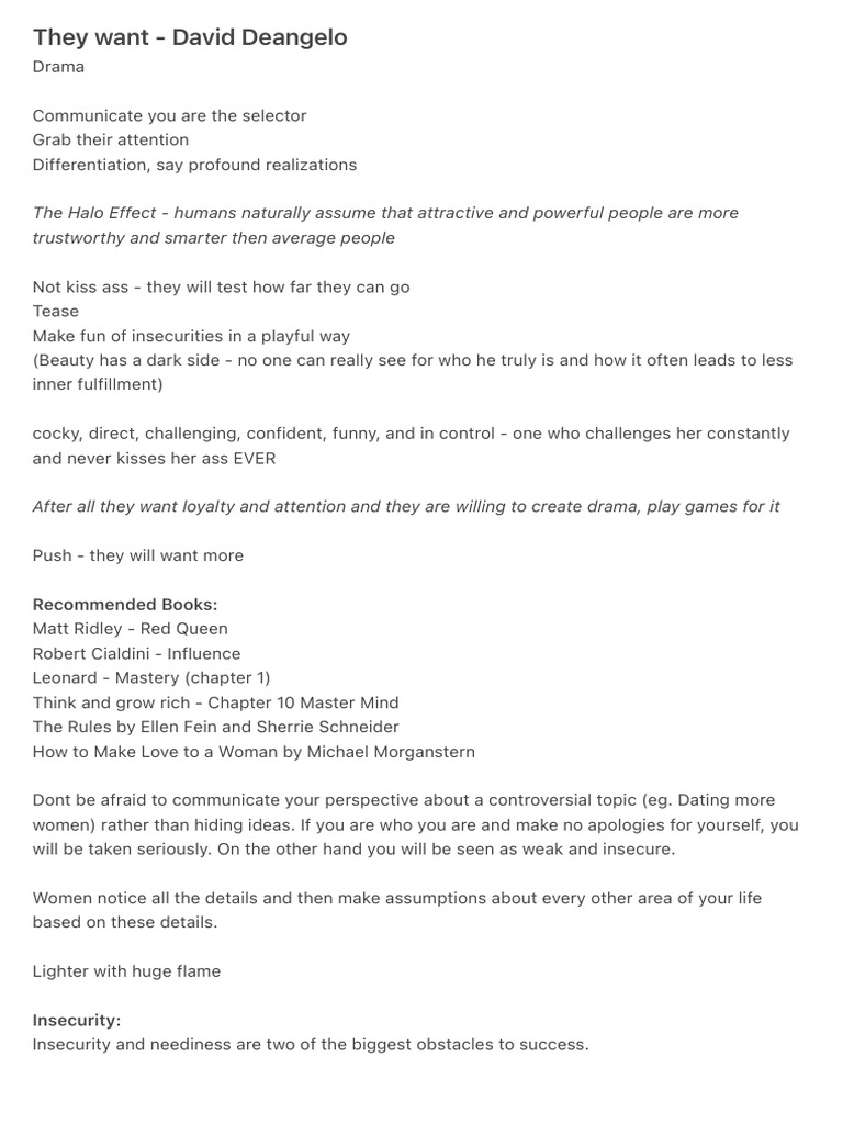 They Want - David Deangelo | PDF | Self-Improvement