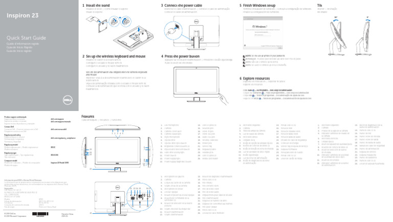 Inspiron 23 5348 Aio Setup Guide2 PT BR | PDF | USB | Ingeniería ...