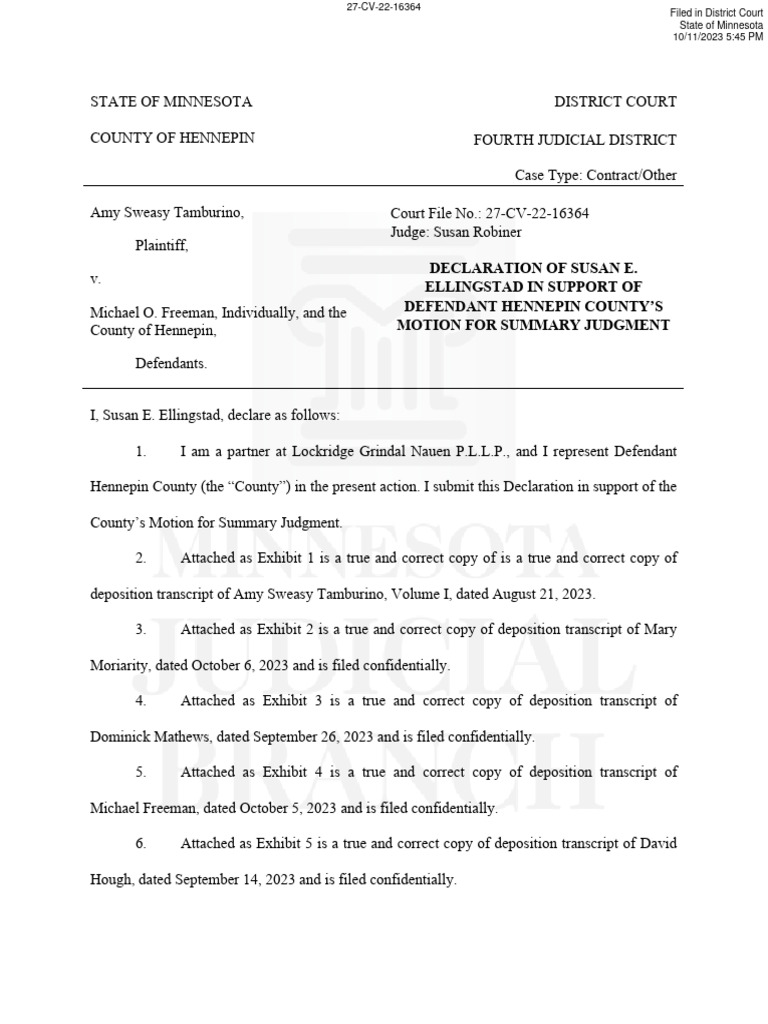 MCRO - 27-CV-22-16364 - Affidavit of Attorney - 2023-10-11 - 20231024154320 | PDF | Deposition ...