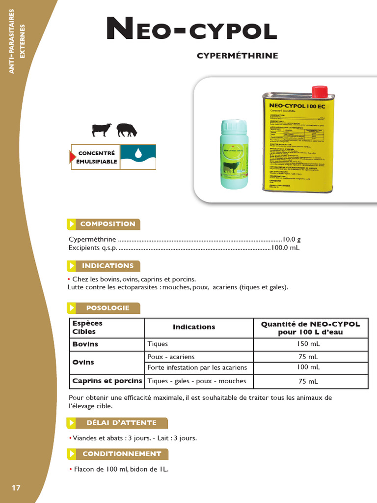Traitement Anti-Parasitaire Neo-Cypol pour Élevage | PDF