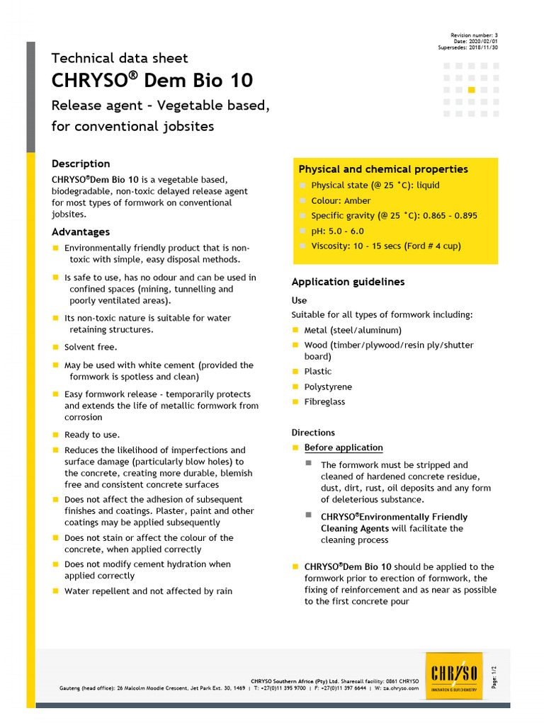 Chryso Dem Bio 10 Tds | PDF