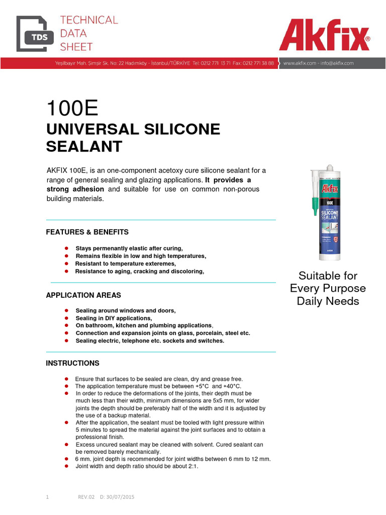 100e Universal Silicone TDS en | PDF