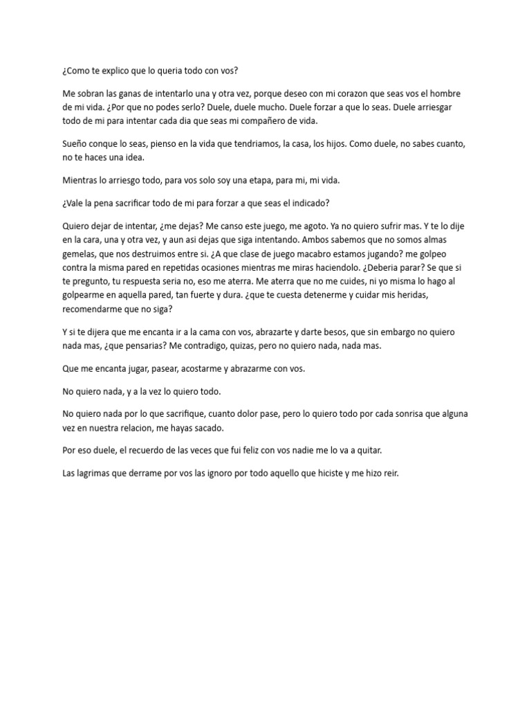 Como Te Explico Que Me Duele | PDF