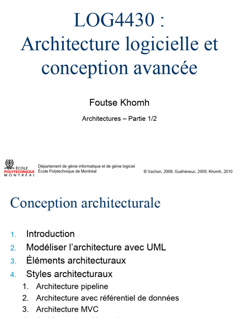 Cours 1 - Conception Architecturale 1 | PDF