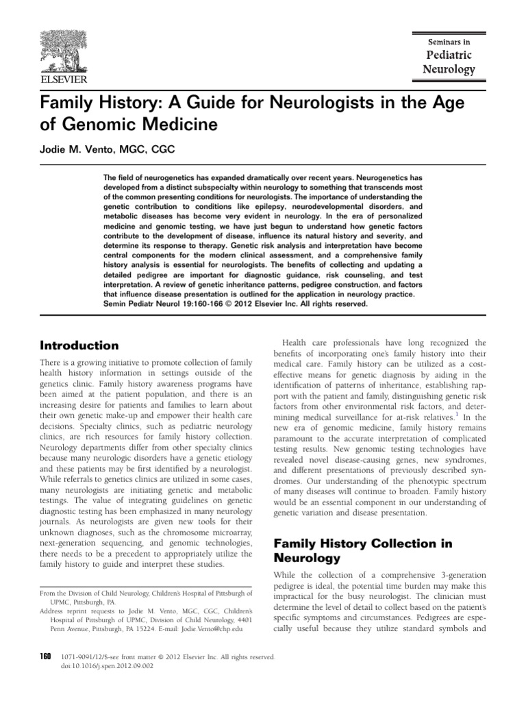 Family History in Neurology Practice | PDF | Genetic Disorder | Neurology