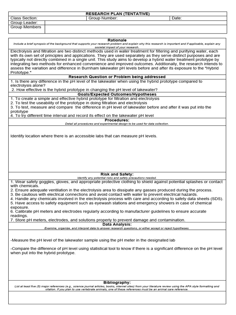 Research Plan | PDF | Science & Mathematics