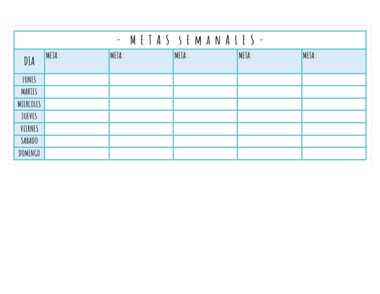 Metas Semanales | PDF