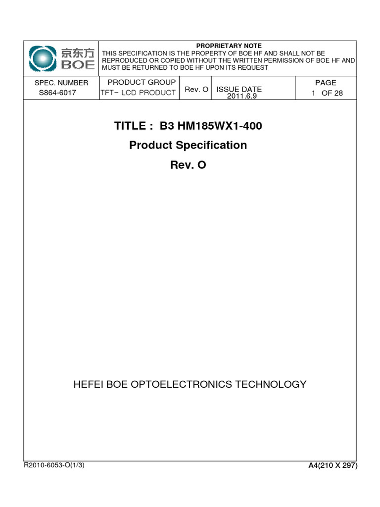 HM185WX1 400 | PDF | Information And Communications Technology ...