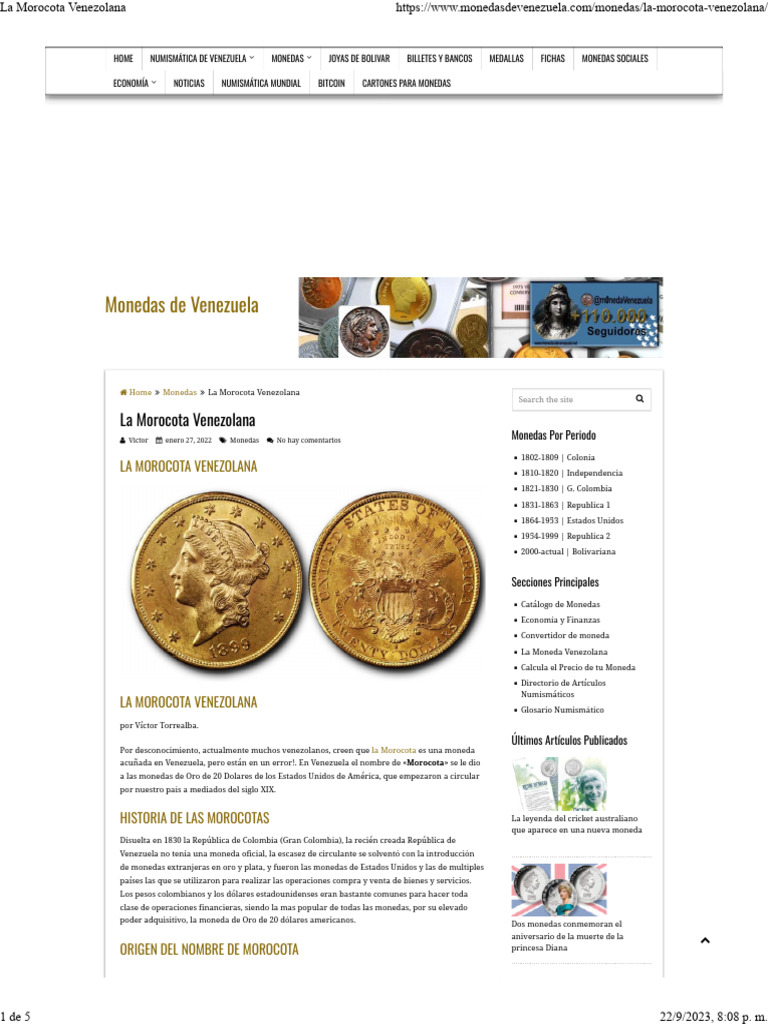 La Morocota Venezolana | PDF | Numismática | Mercado de divisas