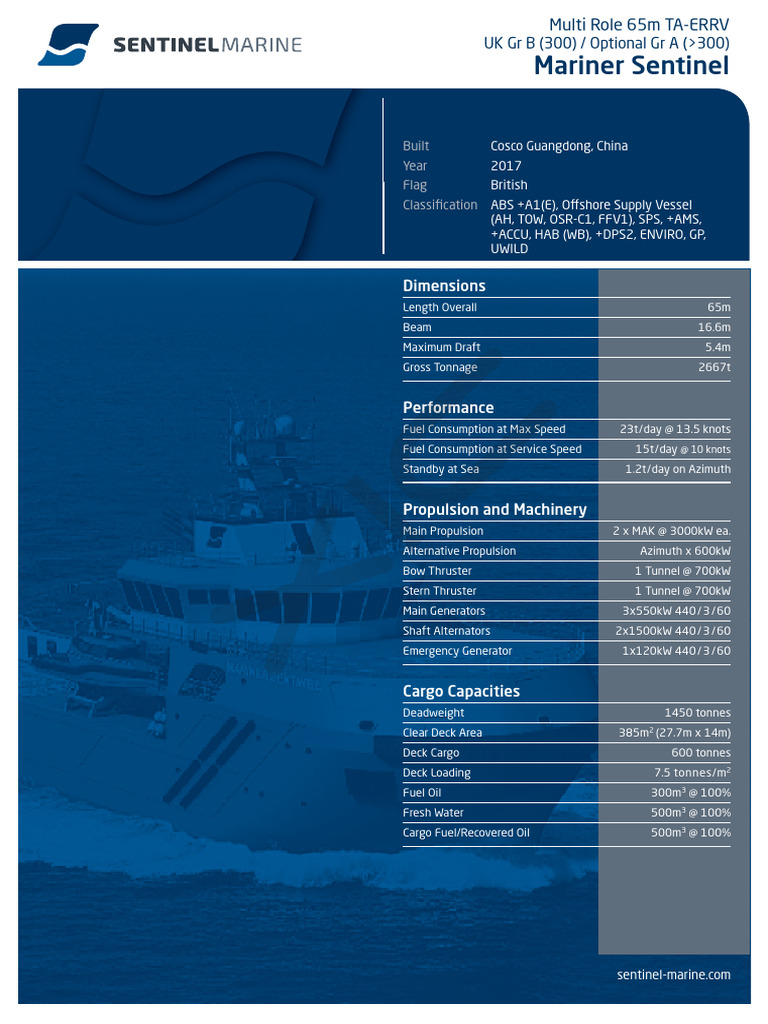 Mariner Sentinel Data Sheet LO | Download Free PDF | Manufactured Goods ...