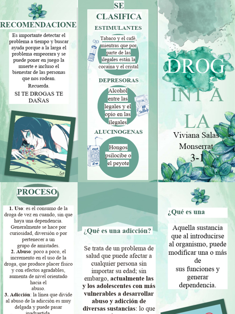 Triptico de Las Drogas | PDF | Drogas | La dependencia de sustancias