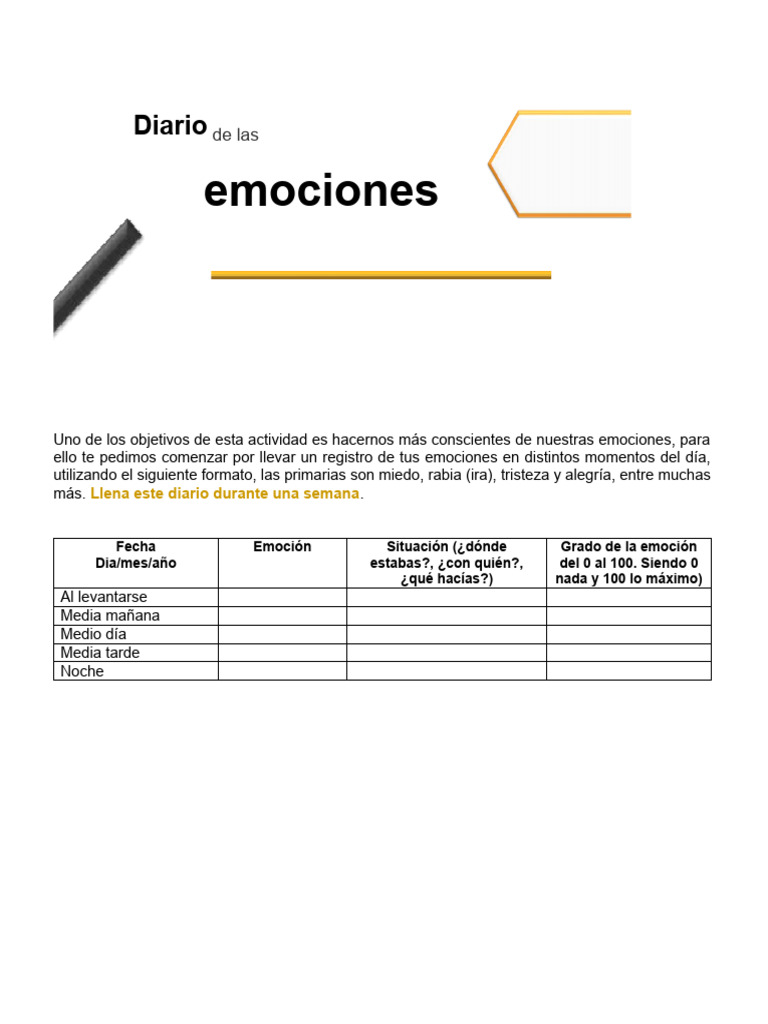 4 Diario de Las Emociones | PDF | Relaciones personales, crianza y ...
