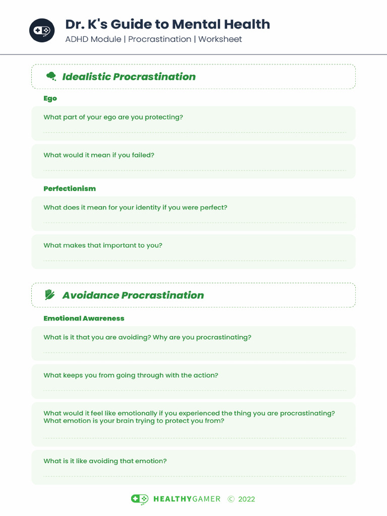 Worksheet - Procrastination | PDF