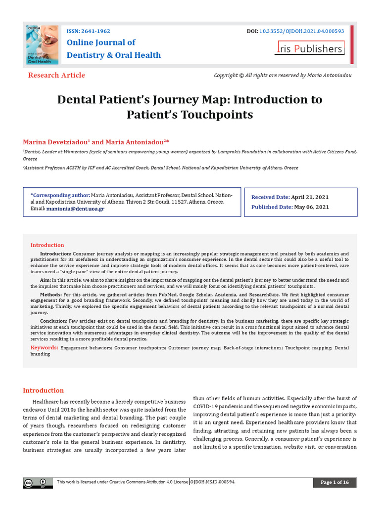 Dental Patient S Journey Map Introductio | PDF | Customer Experience ...