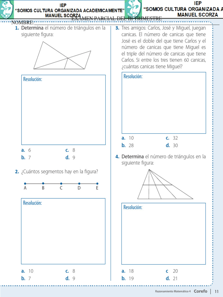 Examen RM Sec B Juan Diego | PDF