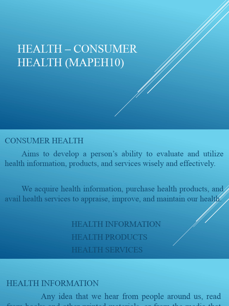 Understanding Consumer Health Essentials | PDF | Wellness | Lifestyle