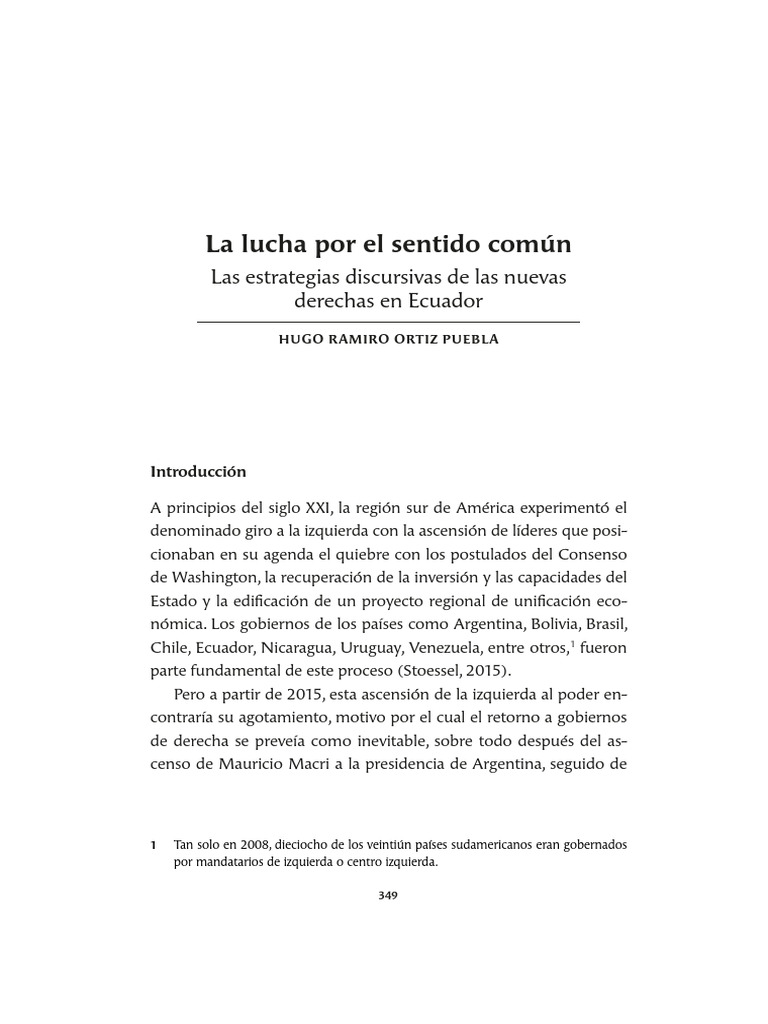 La Lucha Por El Sentido Común: Las estrategias discursivas de las ... La Lucha Por El Sentido Común: Las estrategias discursivas de las ...