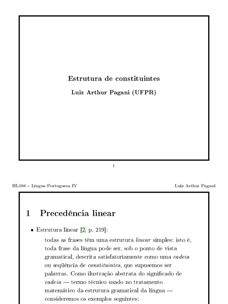 Estrutura de Constituintes Imediatos | PDF | Linguística | Gramática