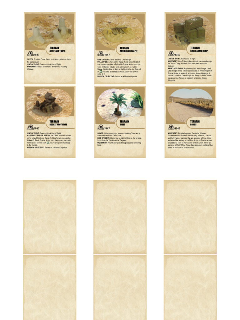 Dust 1947 Terrain Cards Version 2 | PDF | Ammunition | Infantry