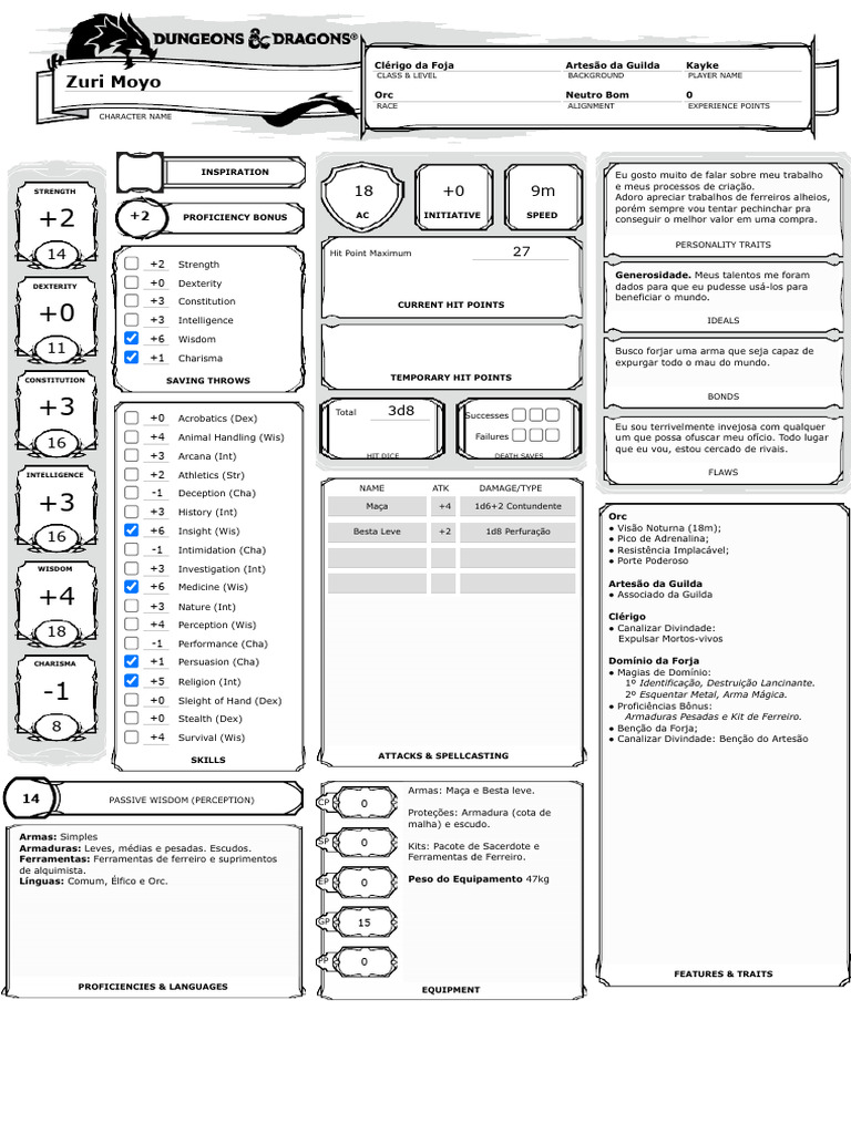 Zuri Moyo Ficha | PDF