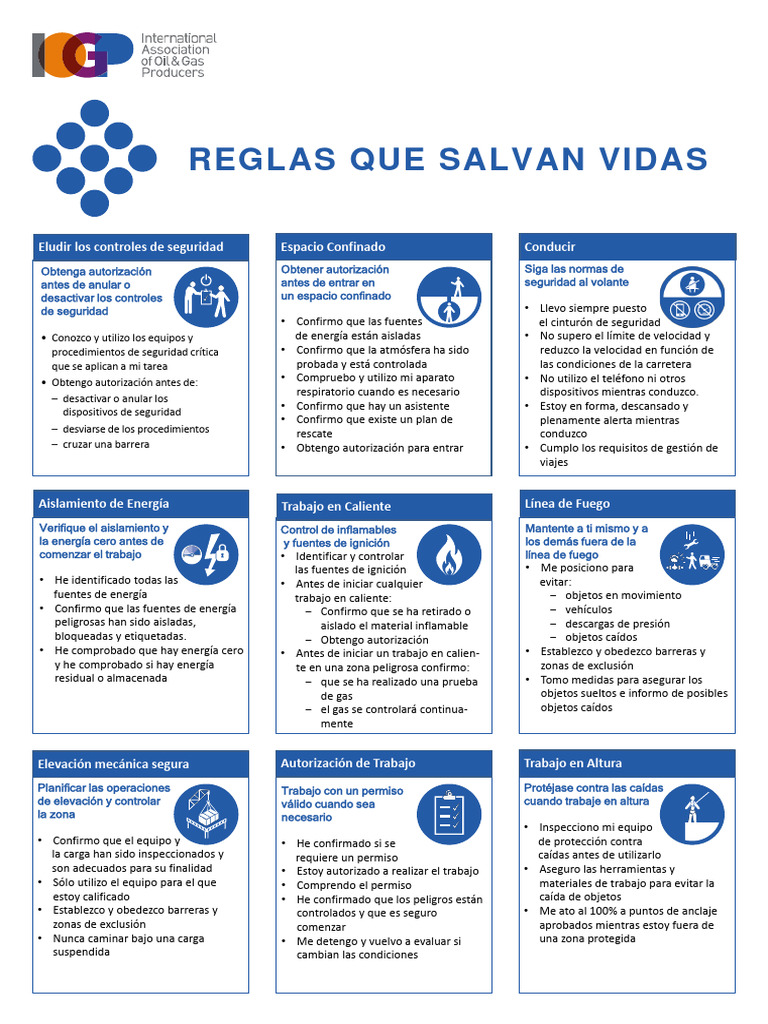 Reglas que Salvan Vidas en el Trabajo | PDF