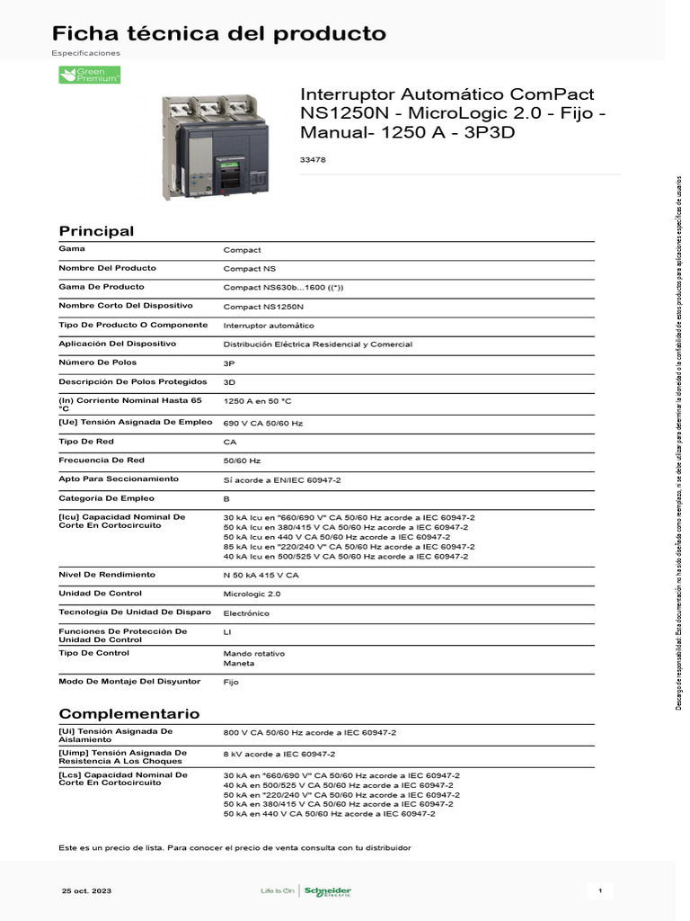 Schneider Electric - Compact-NS-630-A - 33478 | PDF | Residuos | Ingeniería
