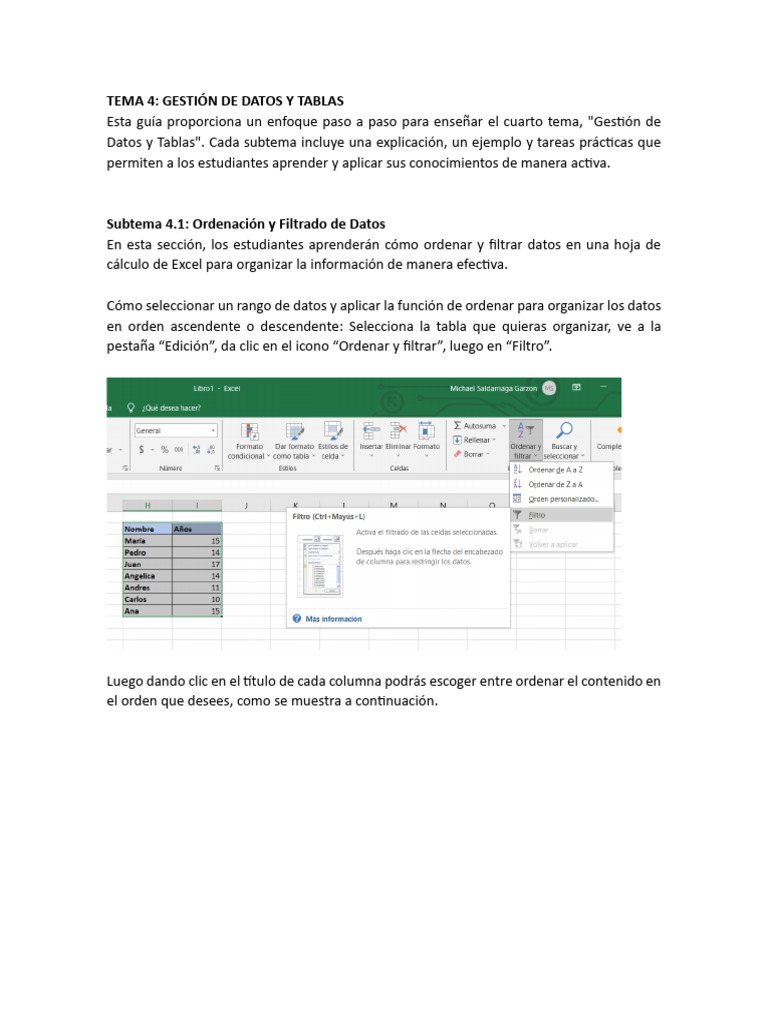Tema 4 Curso Excel Basico | PDF | Microsoft Excel | Hoja de cálculo