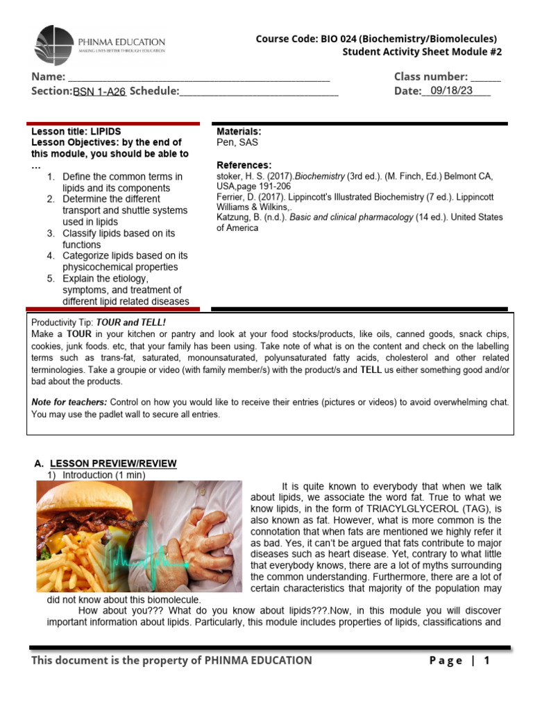 SAS For Biochemistry BIO 024 Module 2 | PDF