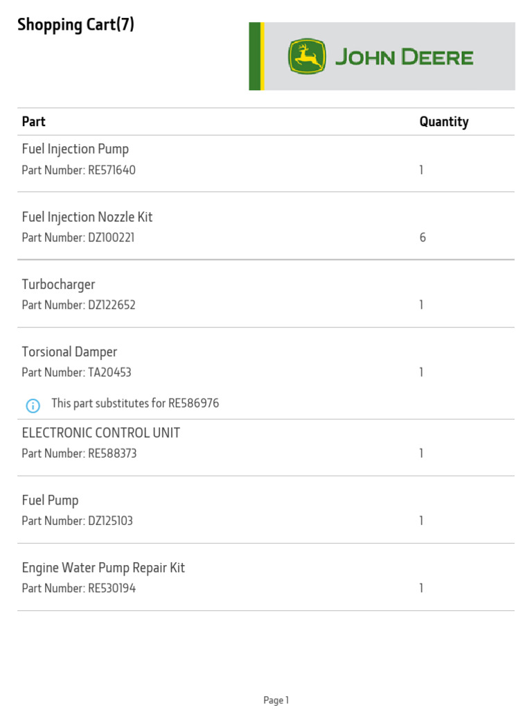 Fuel Pump Order: DZ125103 Details | PDF | Technology & Engineering
