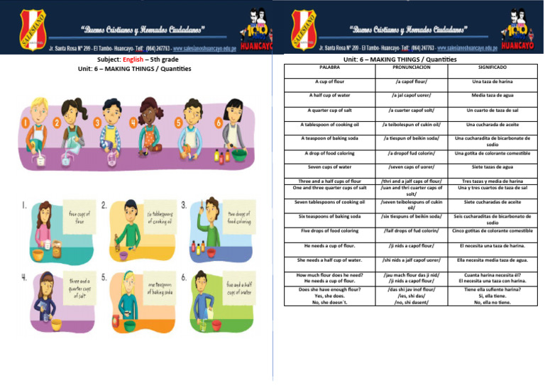 5 Grade - Making Things - Quantities | PDF | Sodium Bicarbonate | Food ...