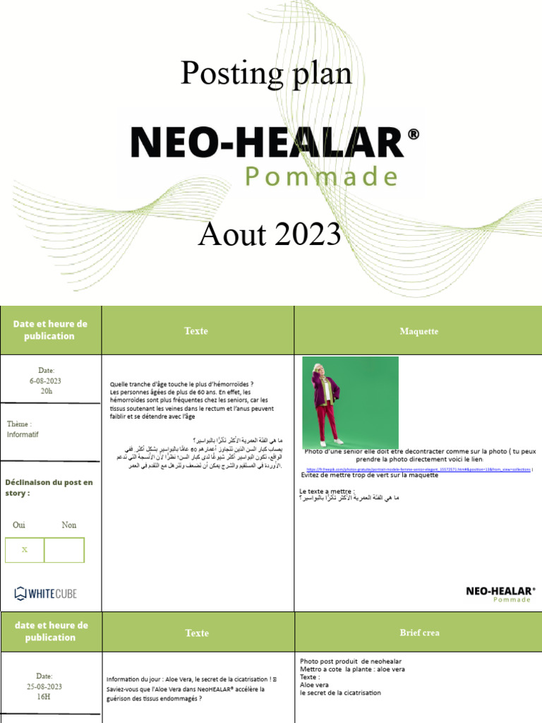 Posting Plan Neo Healar Aout | PDF | Pathologie hémorroïdaire ...