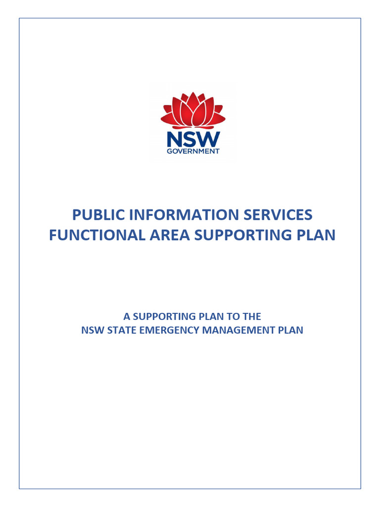 Supporting Plan Public Information | PDF | Emergency | Emergency Management
