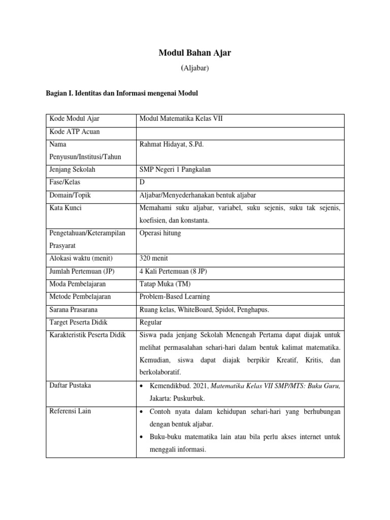 Metode Aljabar | PDF