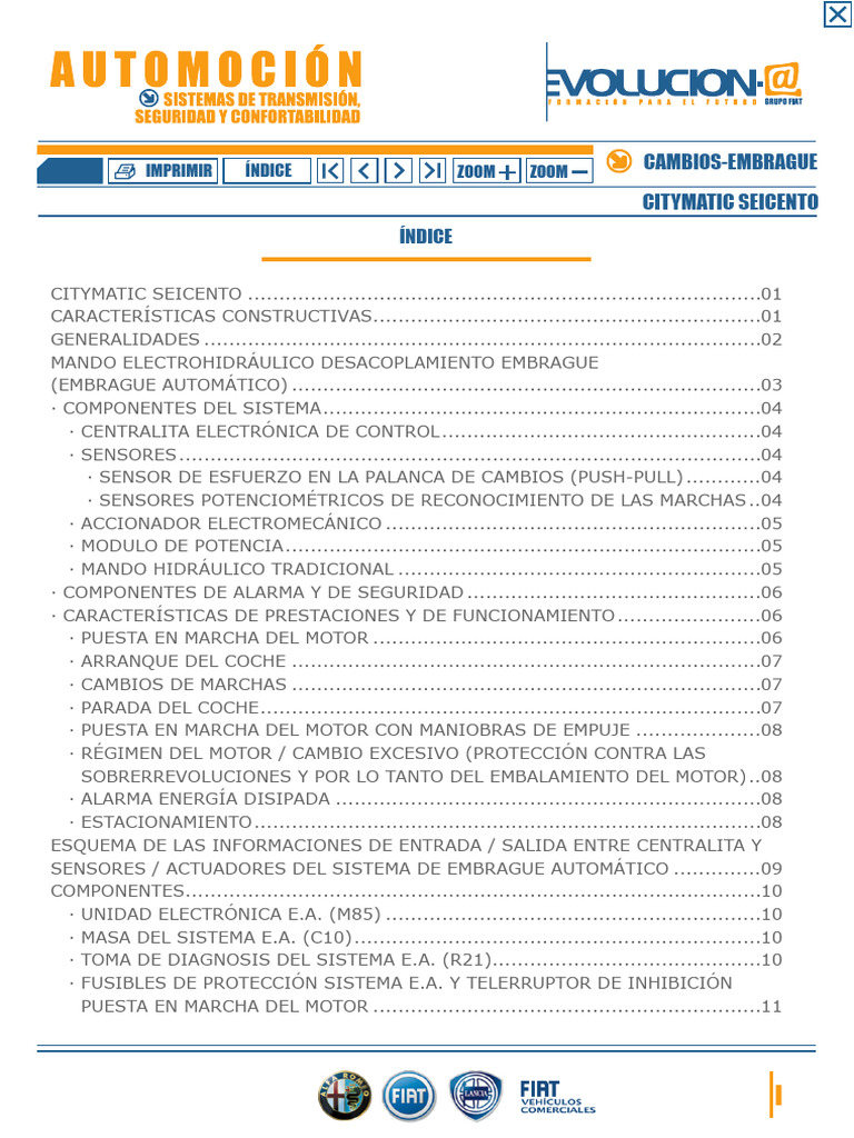Índice: Zoom Zoom Ndice Í Imprimir | PDF | Embrague | Solenoide