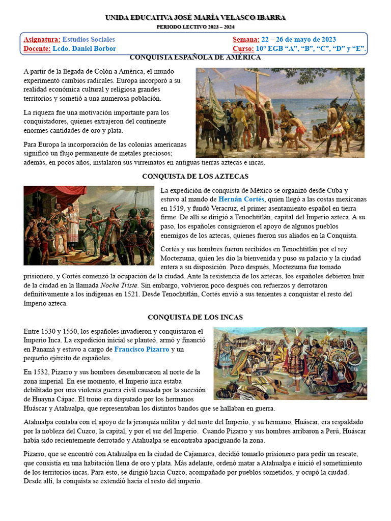 Semana 22 - 26 de Mayo de 2023 - EESS | PDF | Francisco Pizarro | Imperio Inca