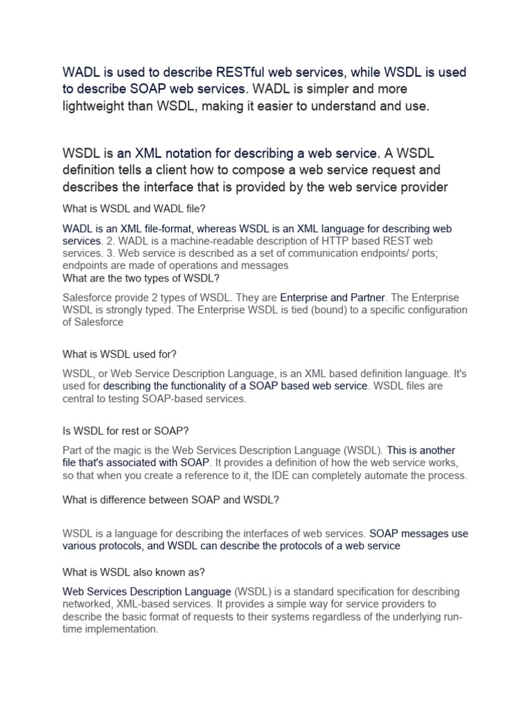 WSDL & WADLNotes | PDF