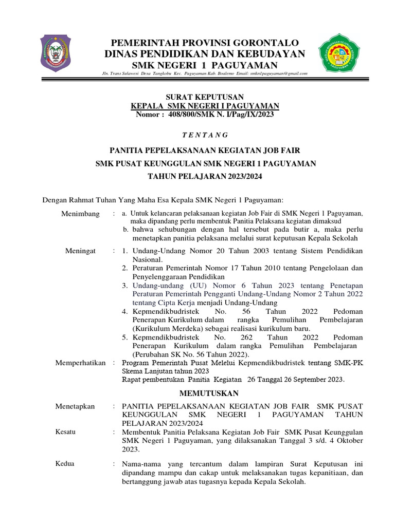 SK Panitia Job Fair | PDF