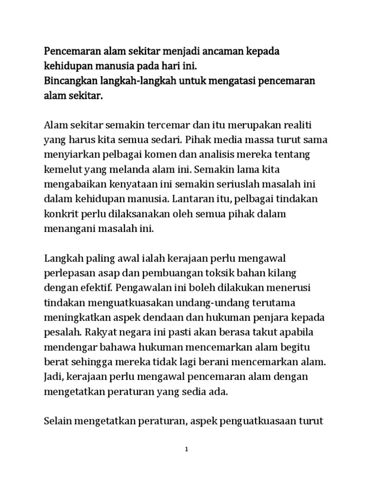 Contoh Karangan PMR Terbaiks | PDF