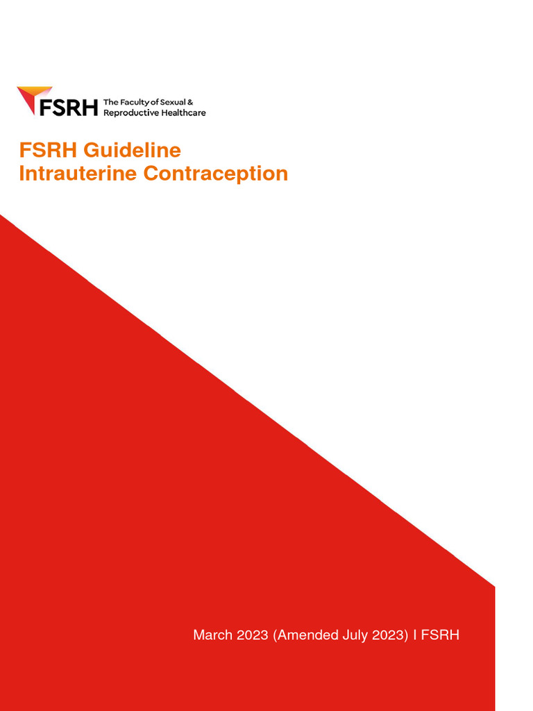 FSRH Clinical Guideline Intrauterine Contraception Mar23 Amended ...